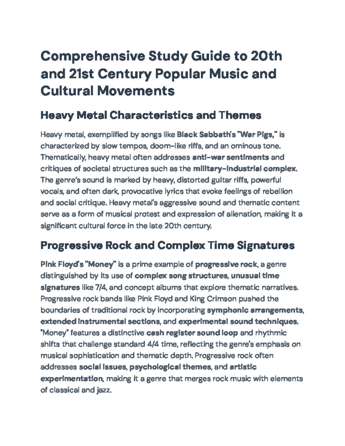 Comprehensive Study Guide to 20th & 21st Century Music Trends ...