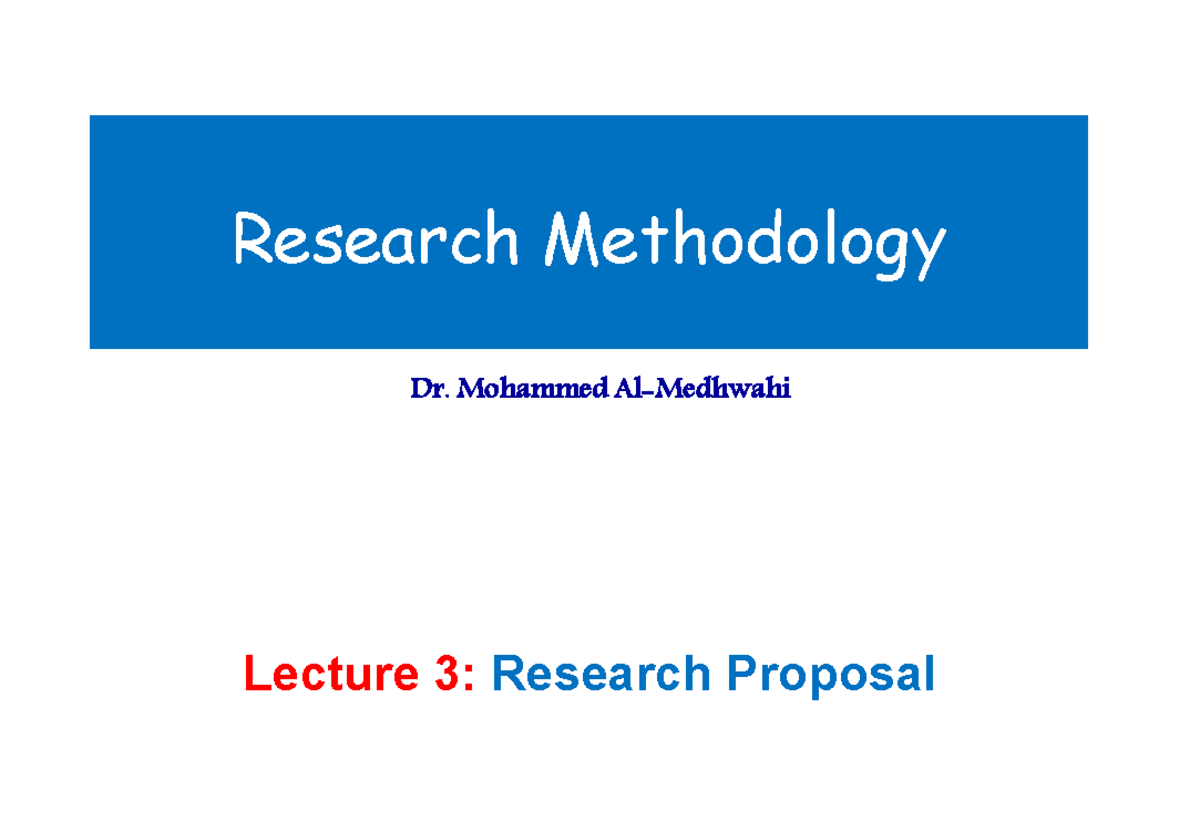 Research Methodology (L3): Identifying Variables in Proposals - Studocu