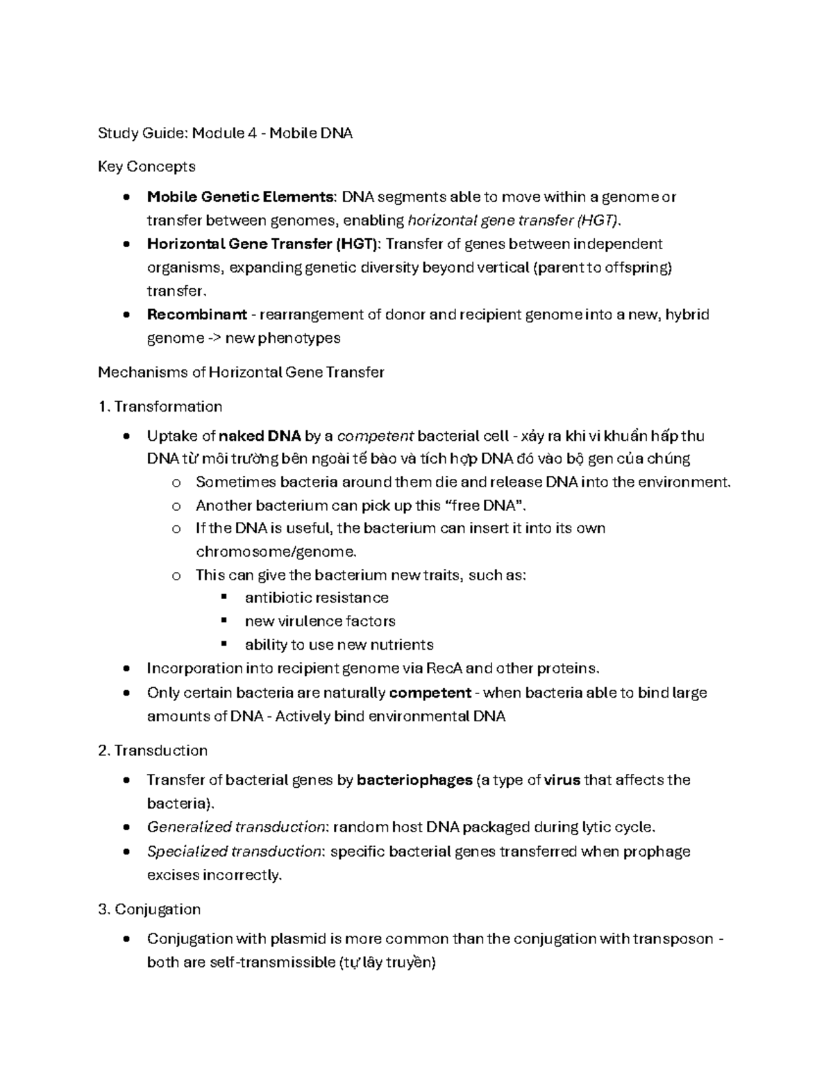 Study Guide: Module 4 - Mobile DNA Concepts - Studocu