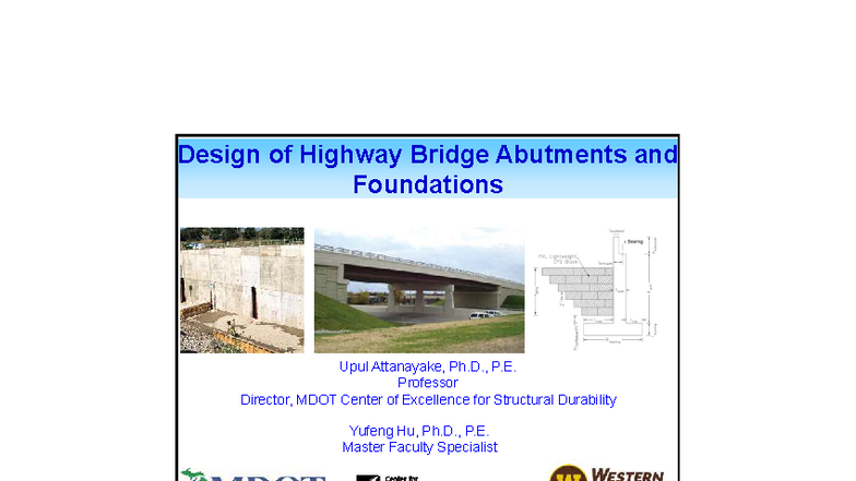 Bridge Abutment Design Workshop Slides (CE 2023) - Studocu