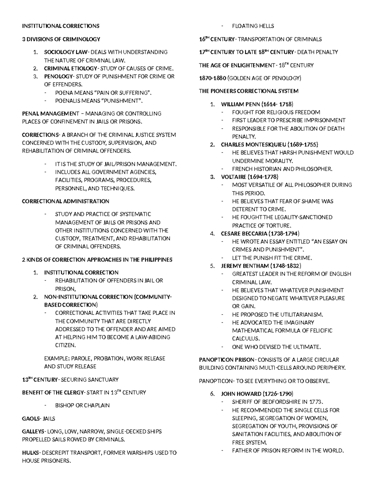INSTITUTIONAL CORRECTIONS REVIEWER: CRITICAL OVERVIEW & KEY CONCEPTS - Studocu