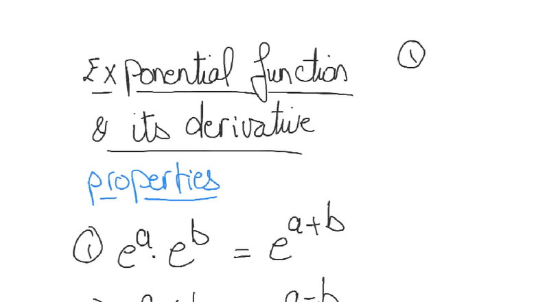 Lecture (5) - Exponential Functions & Derivatives (MATH1) - Studocu