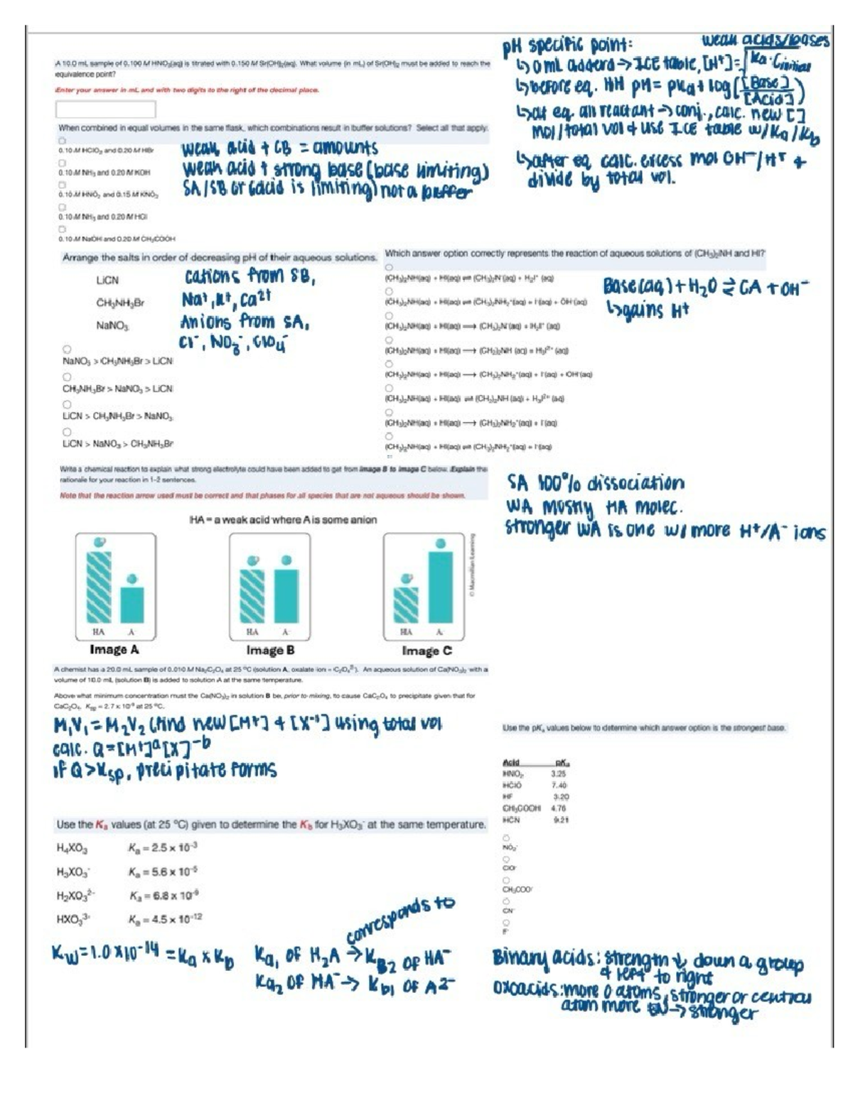 Crib Sheet Final: Titration, Buffer Solutions, and Reaction Mechanisms ...
