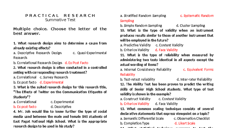 Practical Research Reviewer with Answer - P R A C T I C A L R E S E A R ...