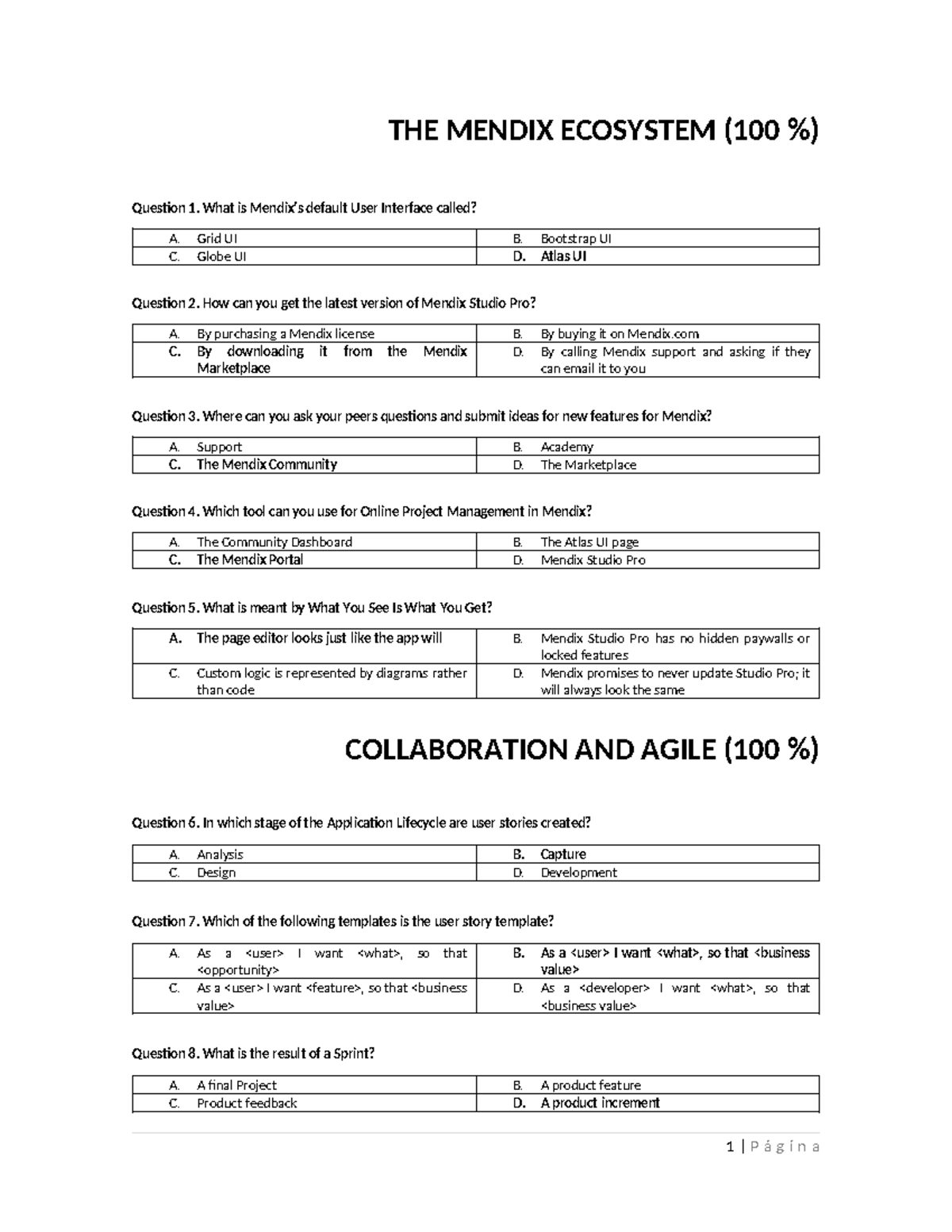 Examen Mendix - Questions and Answers (100) - Studocu