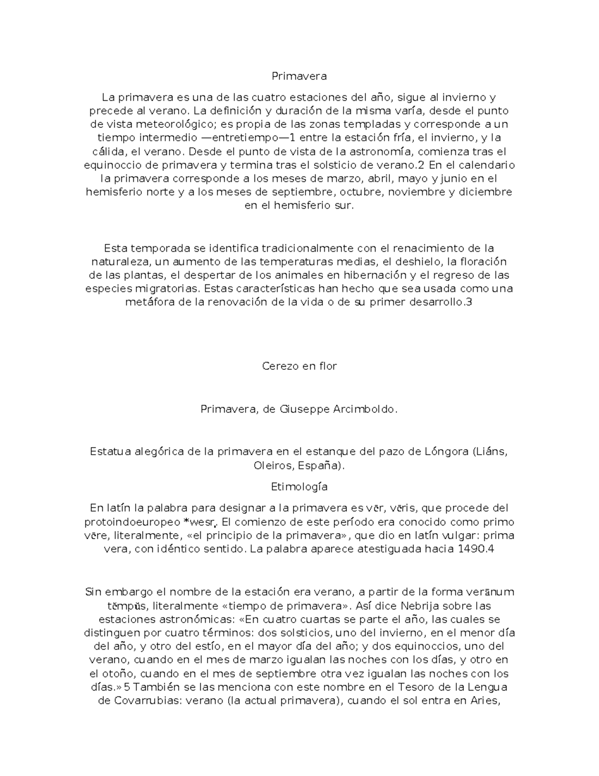 Primavera: Definición y Características Meteorológicas - Studocu