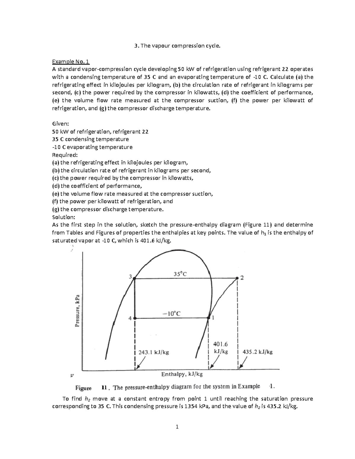 Vapor Compression Cycle Sample Problems (Course Code: MECH101) - Studocu