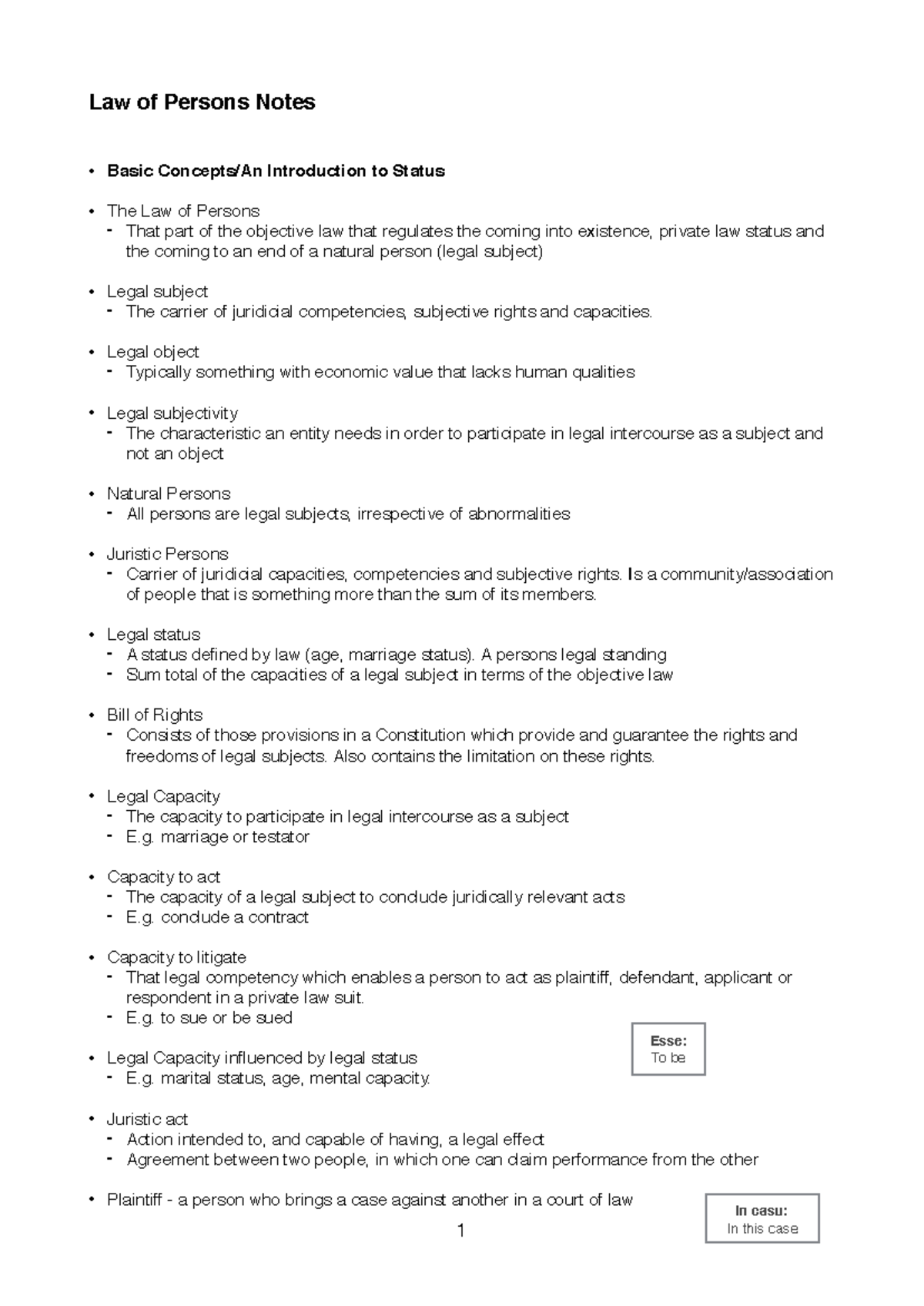 LPF Notes Part 1 PDF - Law of Persons Notes • Basic Concepts/An ...