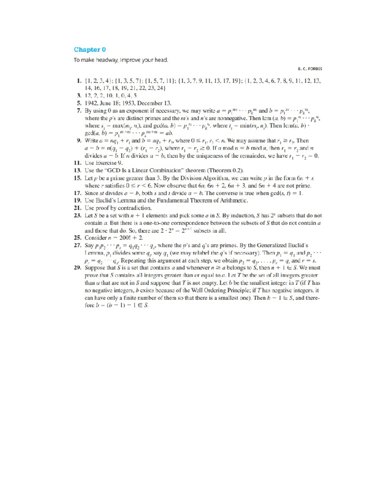 Abstract algebra exercises - Chapter 0 To make headway, improve your ...