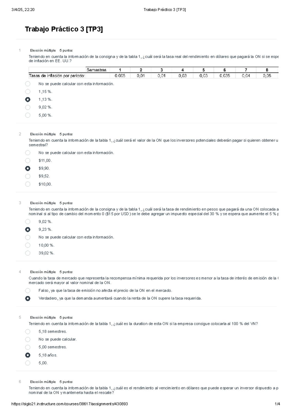 TP3 Administración Financiera: Ejercicios de Elección Múltiple - Studocu