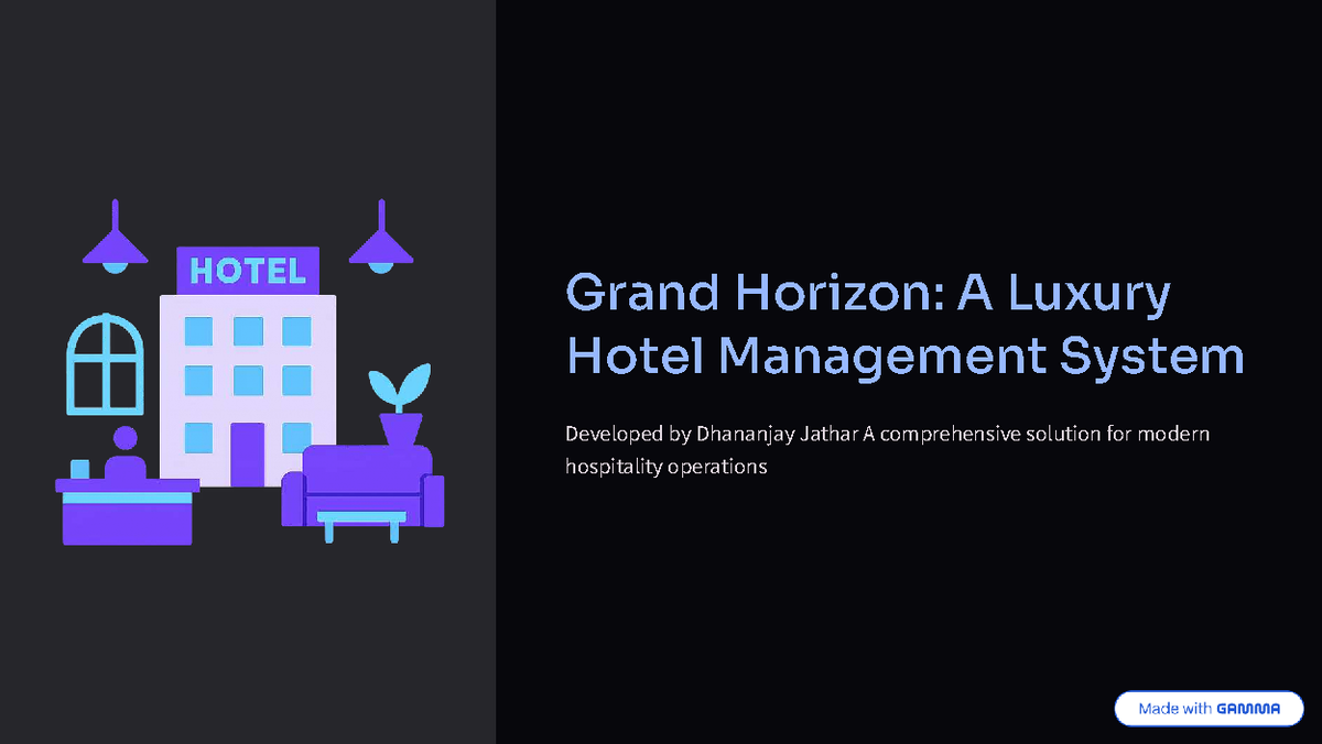 Grand Horizon: Luxury Hotel Management System Overview - Studocu