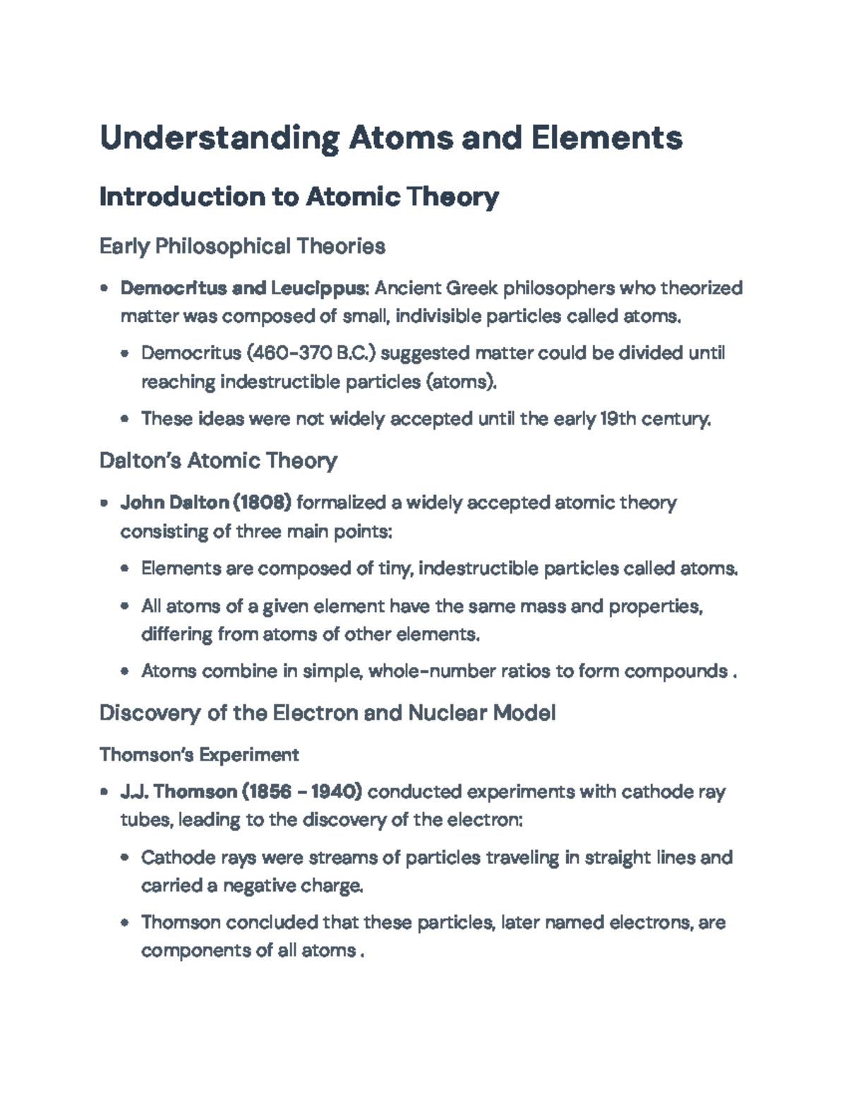 Understanding Atomic Structure: From Philosophy to Modern Theory ...