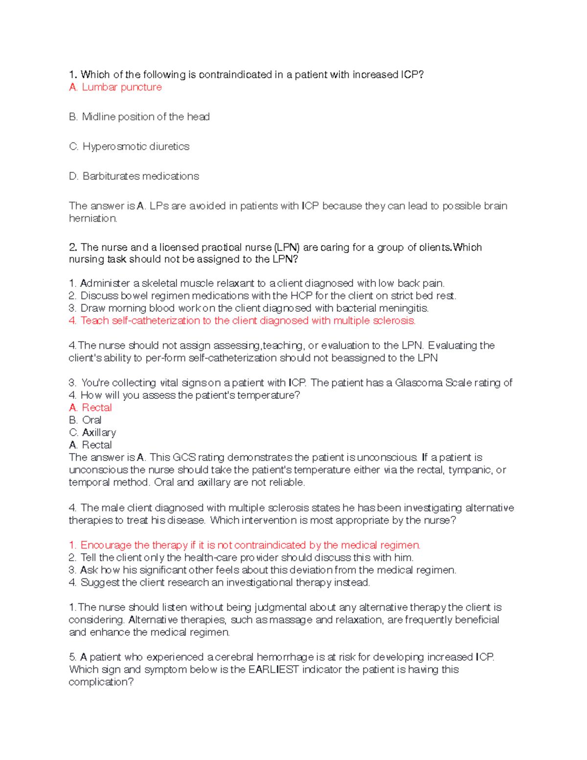 Neuro Nursing Study Guide: Key Concepts & Interventions for ICP & MS ...