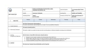 Cot1-statistics - Lesson Plan: Random Sampling - LESSON PLAN/ LESSON ...