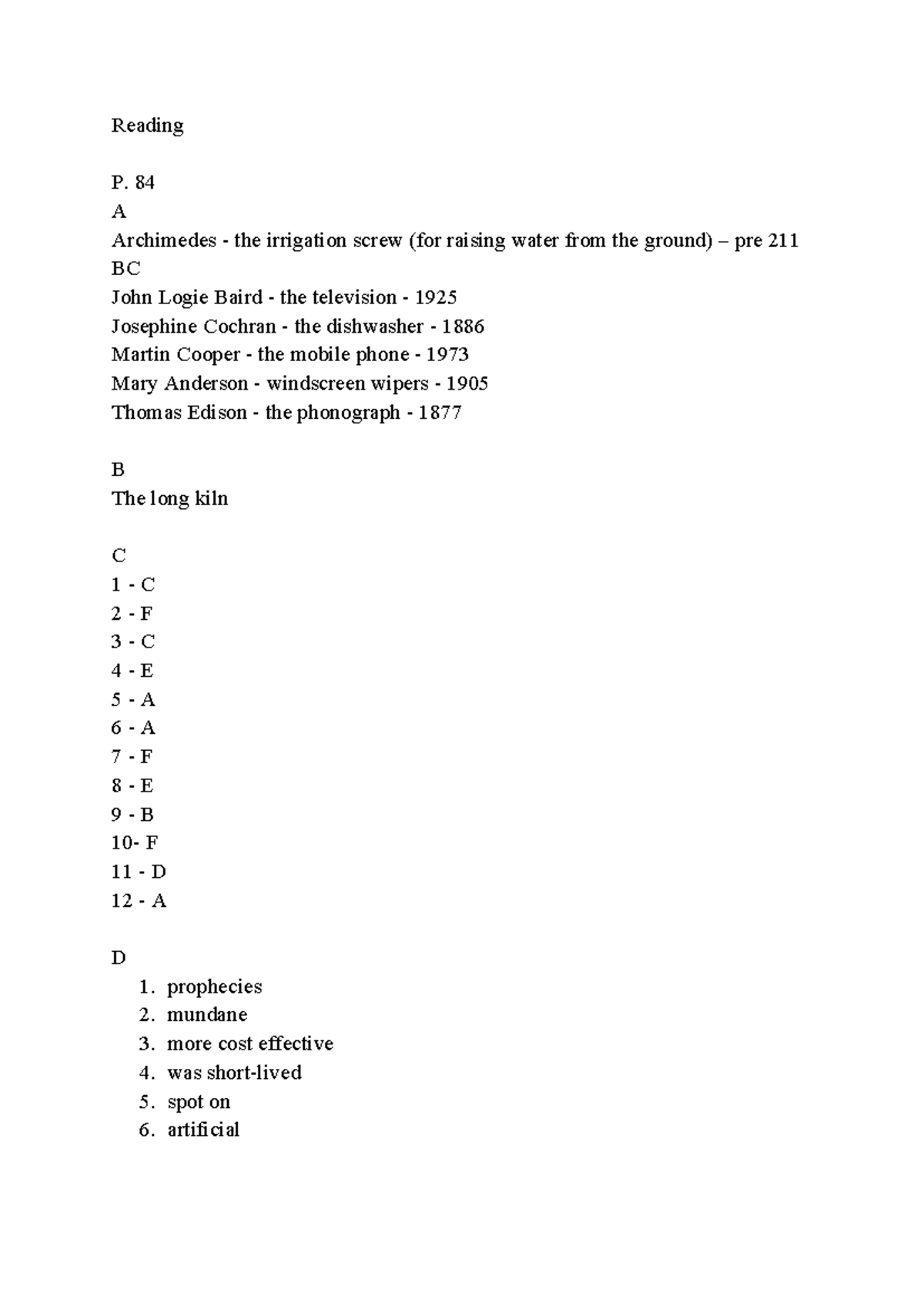 Unit 7 Tasks - Lecture Notes on Inventions and Vocabulary - Studocu