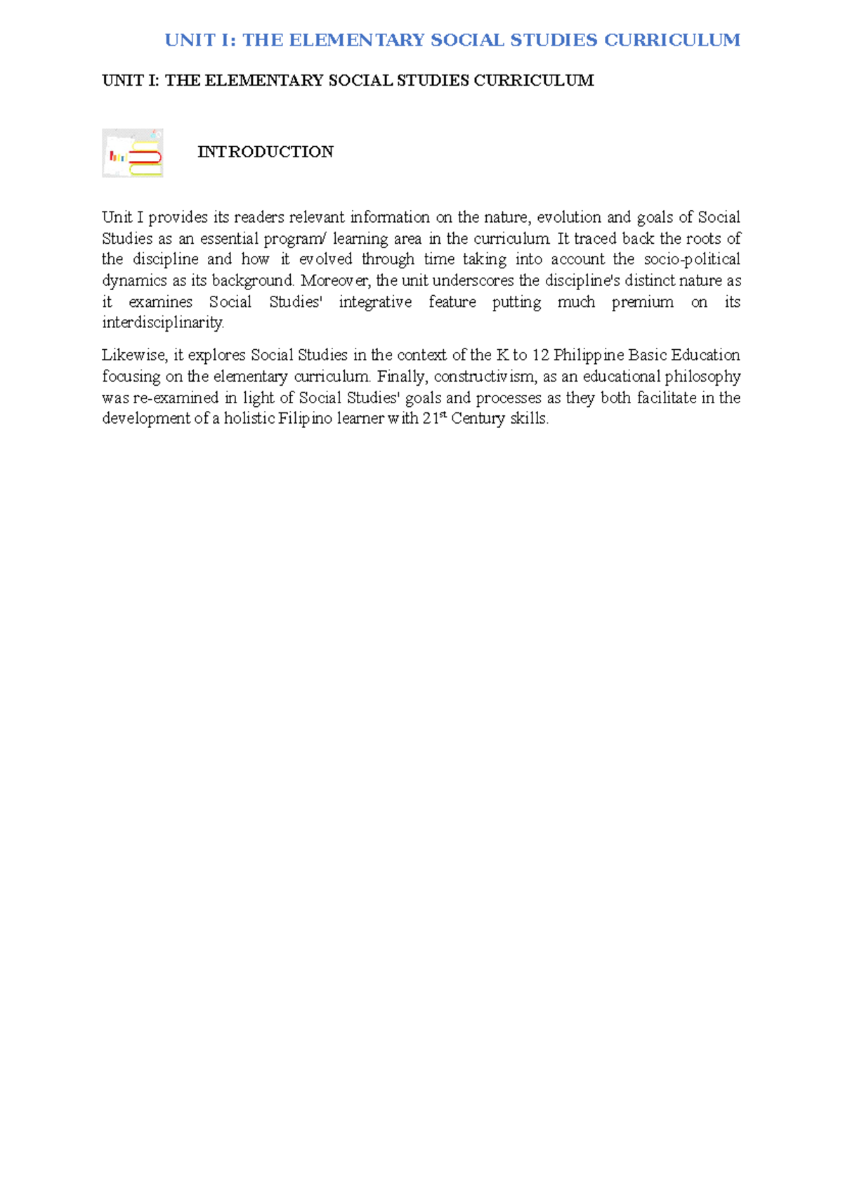 TEACHING SOCIAL STUDIES IN THE ELEMENTARY GRADES: An Introductory Guide ...