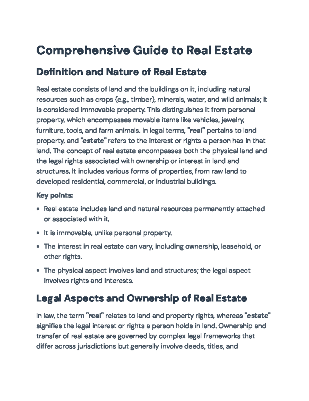 Comprehensive Guide to Real Estate and Its Impact on Markets ...
