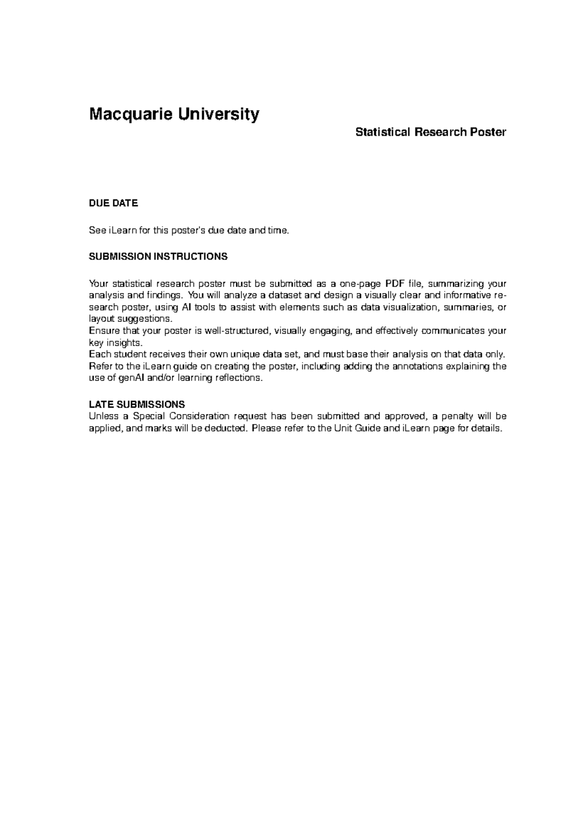 STAT1170 Statistical Research Poster Guidelines and Submission Info ...