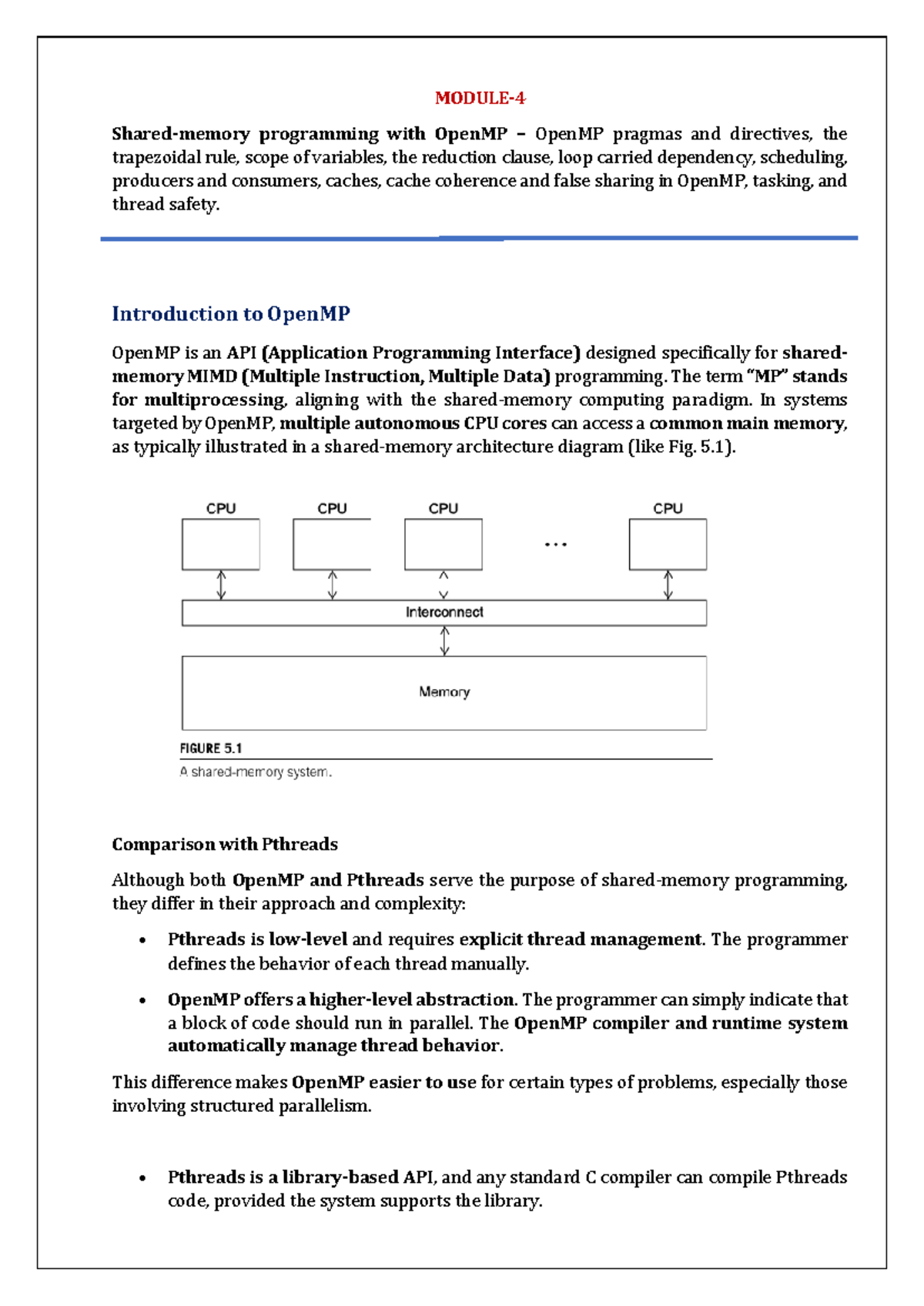 PC BCS702 MOD4 Notes: OpenMP Pragmas, Directives, and Parallel ...