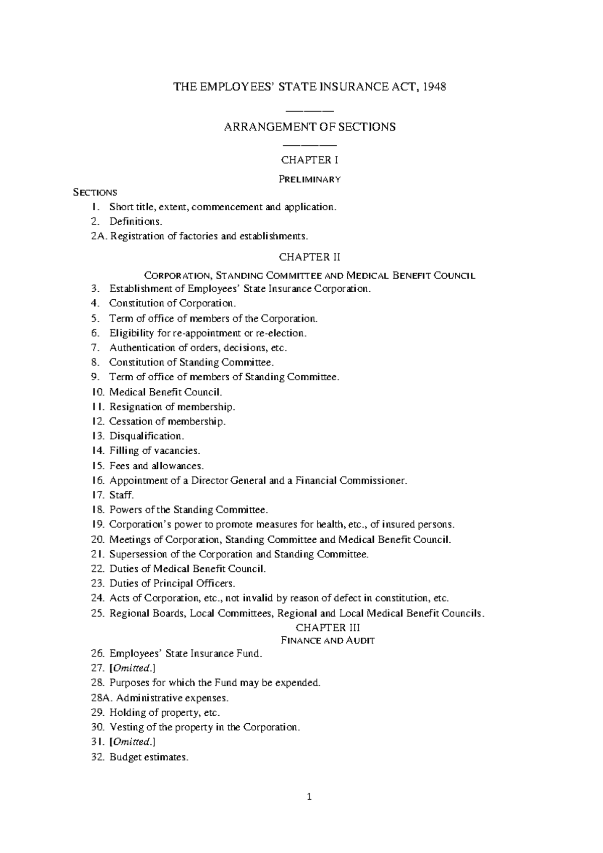 Employees' State Insurance Act, 1948: Comprehensive Overview - Studocu