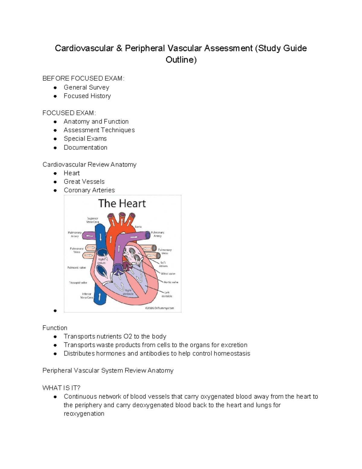 Cardiovascular & Peripheral Vascular Assessment Study Guide (Final Exam) - Studocu