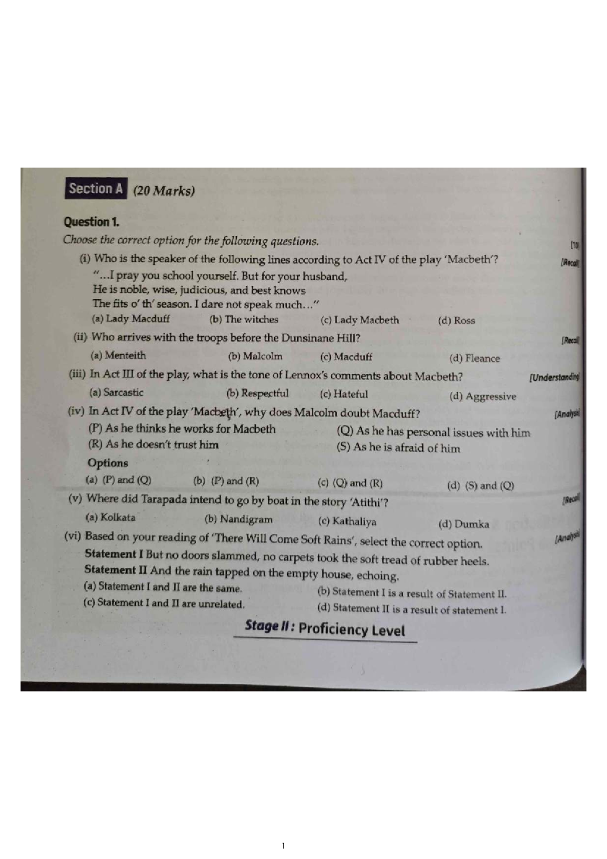 Shakespeare Act IV Analysis & Sample Questions (20260129) - Studocu