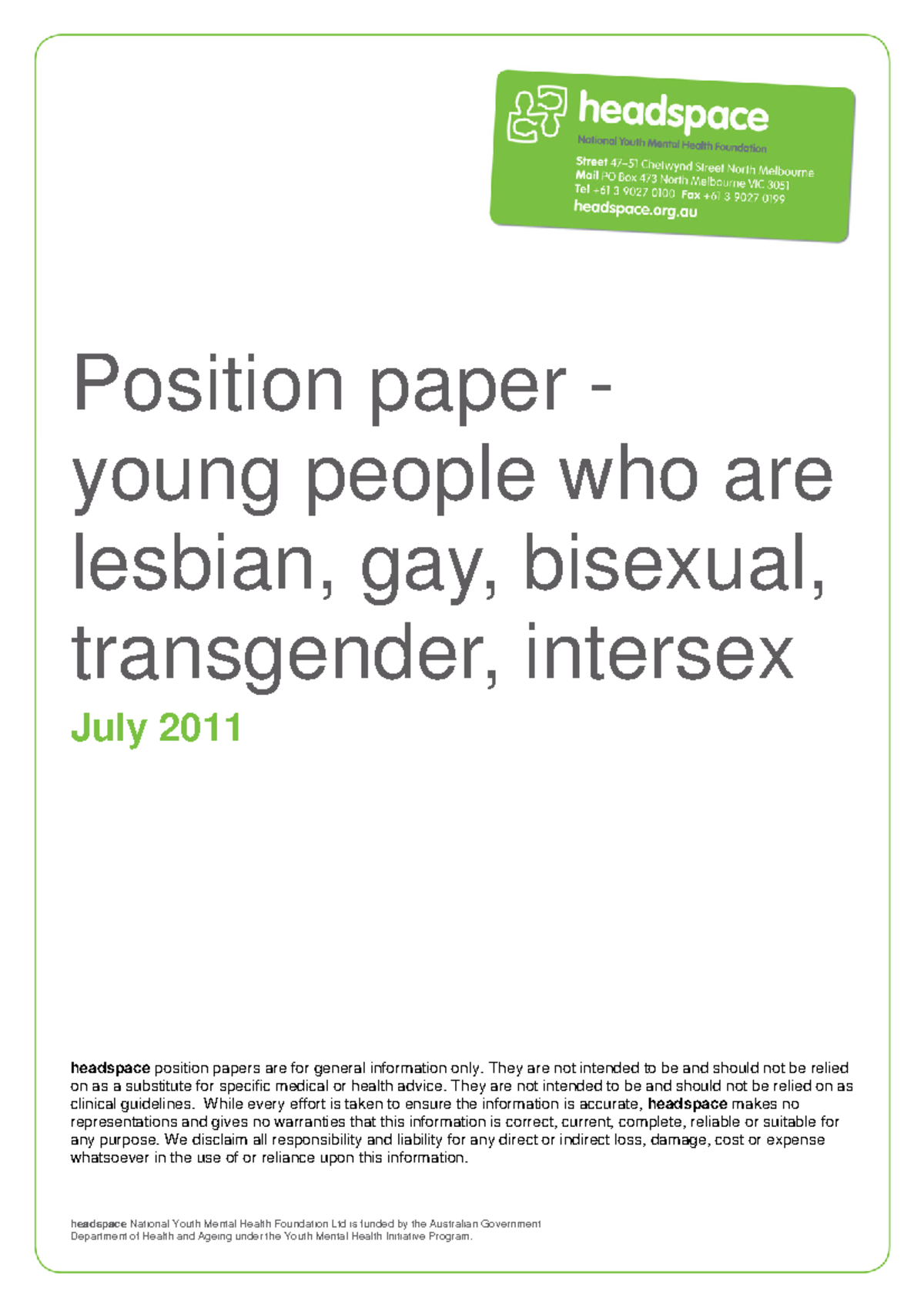Lgbtqia+-Position-Paper - headspace National Youth Mental Health ...