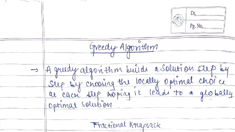 Greedy Algorithms and Matrix Multiplication Notes (CS101) - Studocu