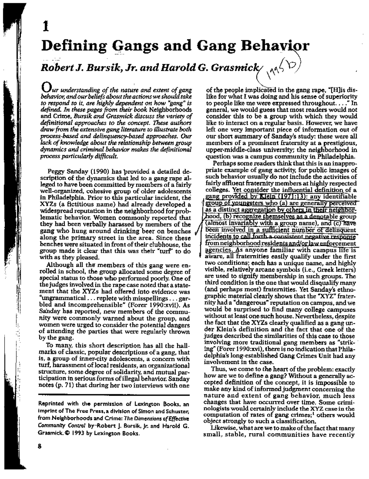 Comprehensive Study Guide for Course XYZ: Gangs and Behavior Analysis - Studocu