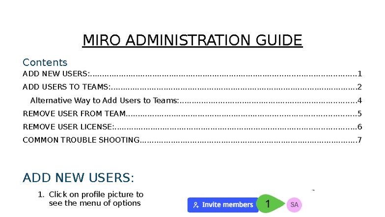 MIRO ADMINISTRATION GUIDE: User Management Instructions - Studocu