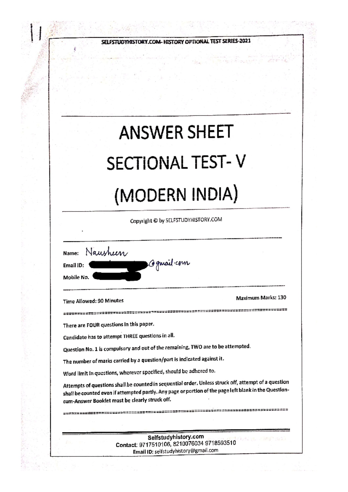 UPSC History Optional Paper: Answer Writing Guidelines by Nausheen ...