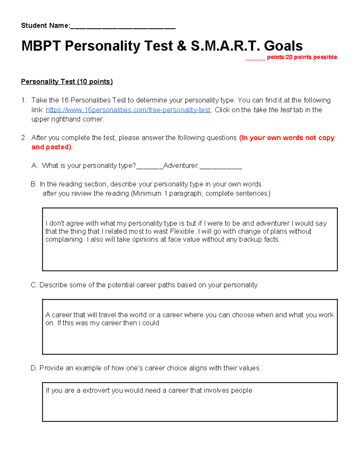 Copy of Values&Goals Packet Q1 2024 - Student Name ...