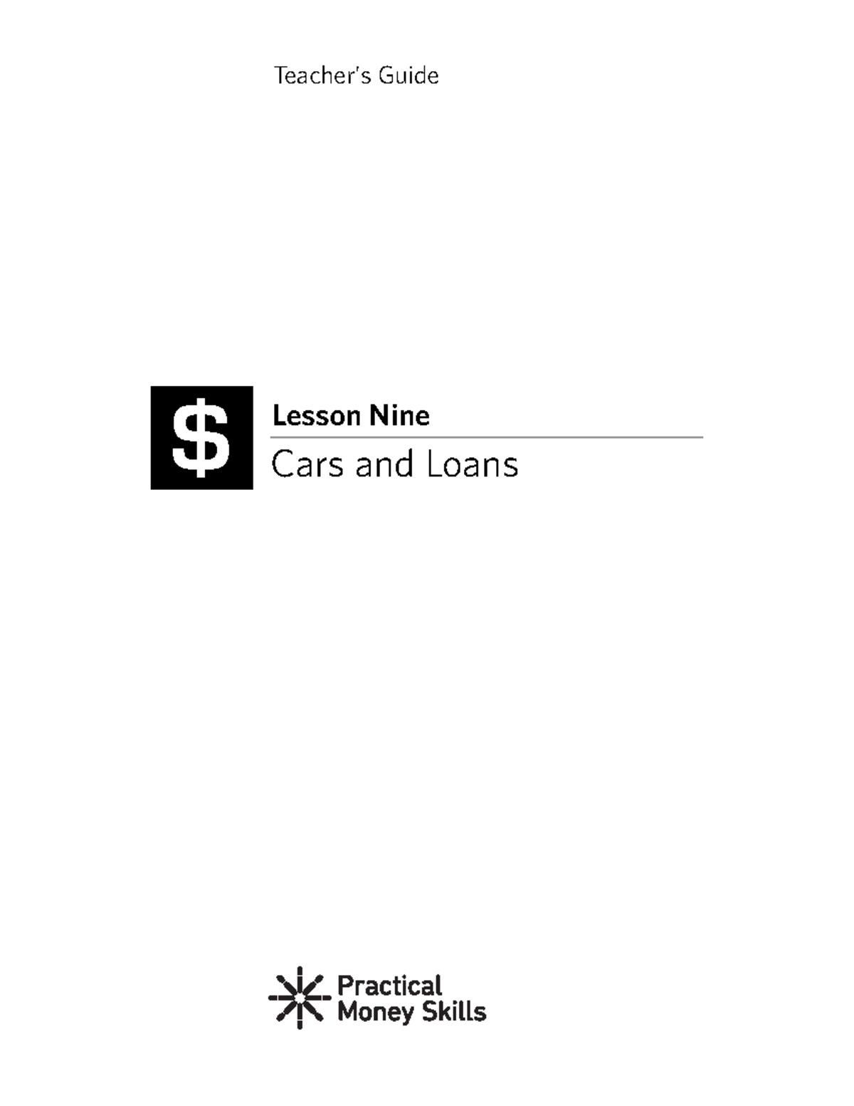 L3 Cars and Loans Teacher's Guide - Lesson 9 Overview - Studocu