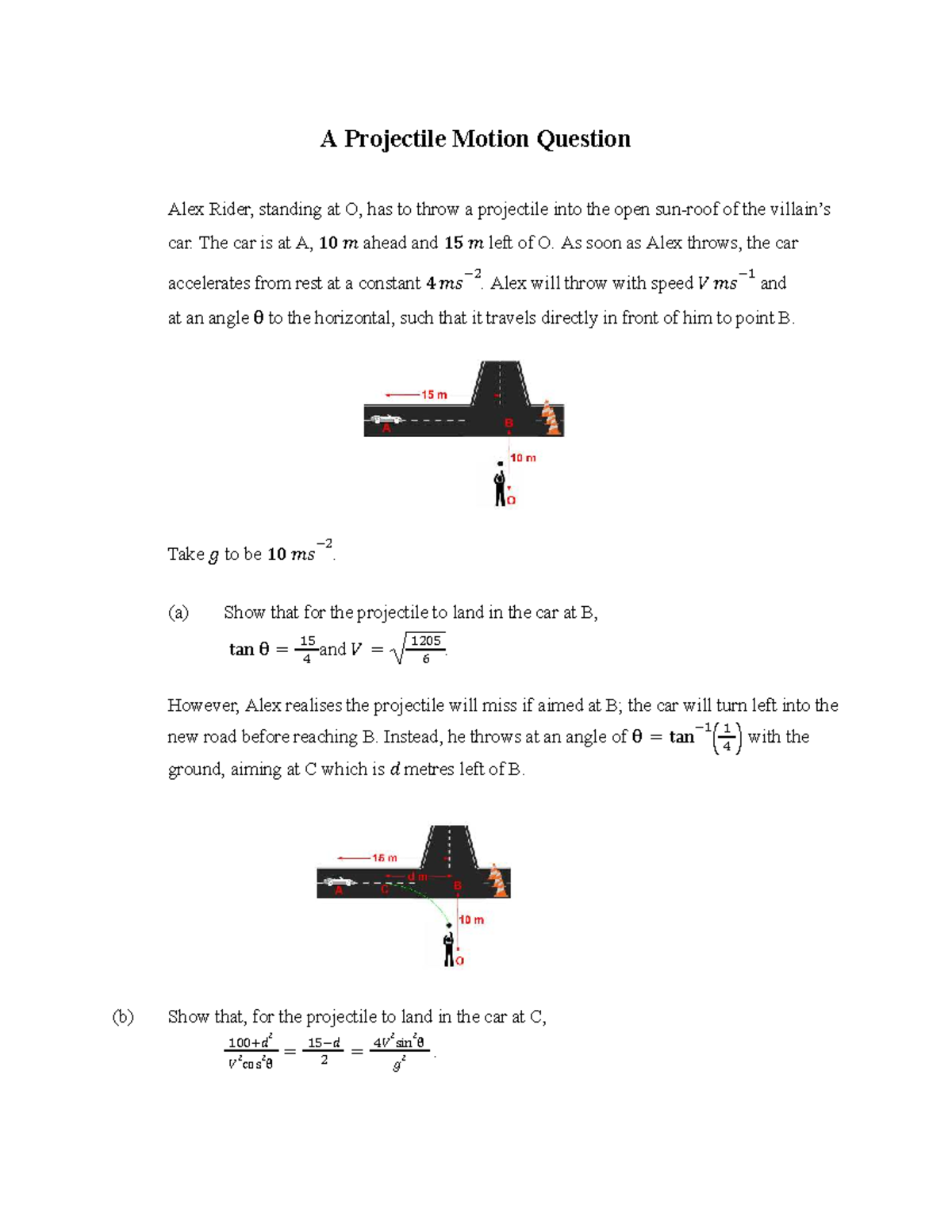 Projectile Motion Analysis: Alex Rider's Throwing Challenge (MATH 101) - Studocu