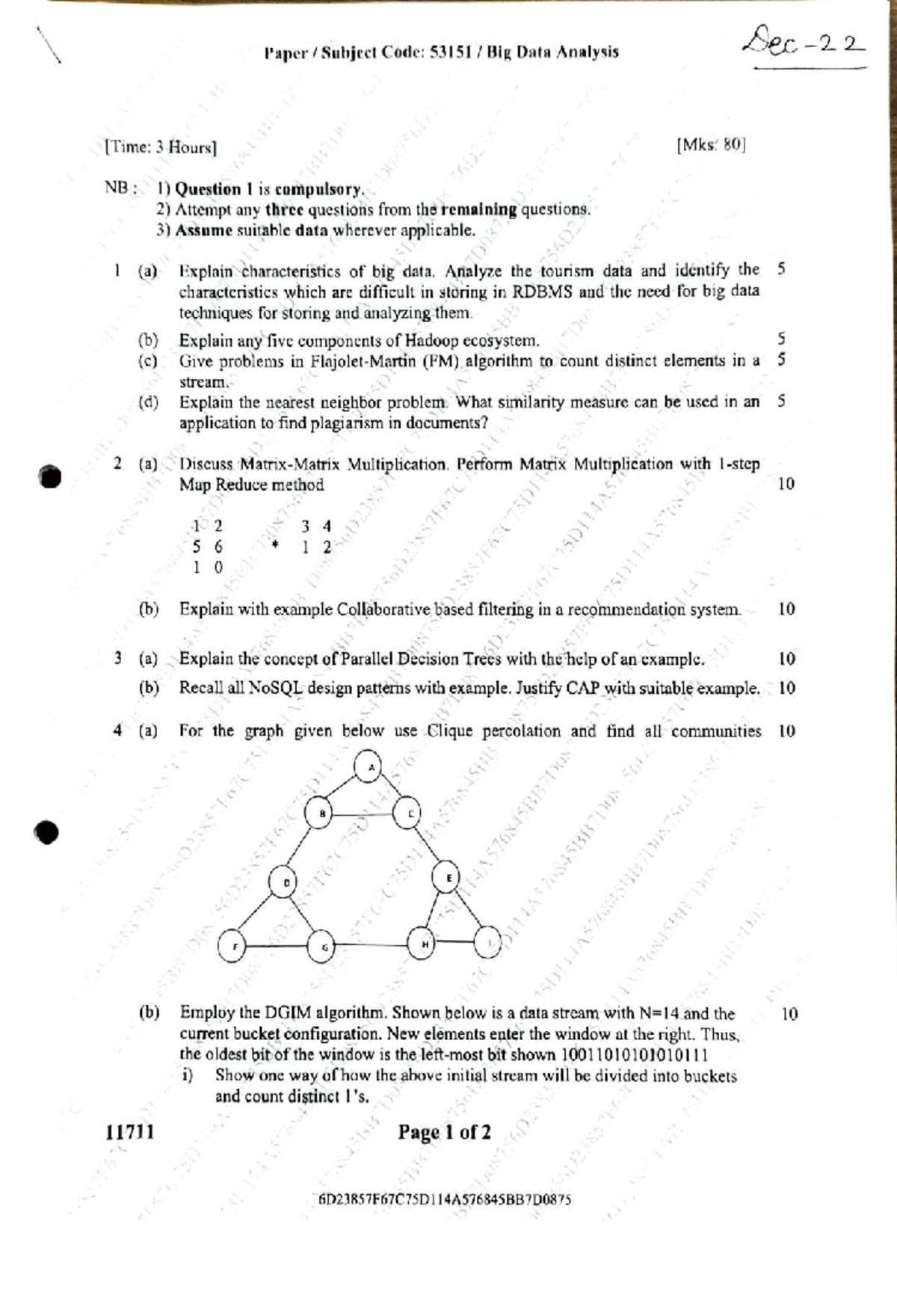 Final Exam Paper Code: 53151 Big Data Analysis - Key Concepts & Techniques - Studocu