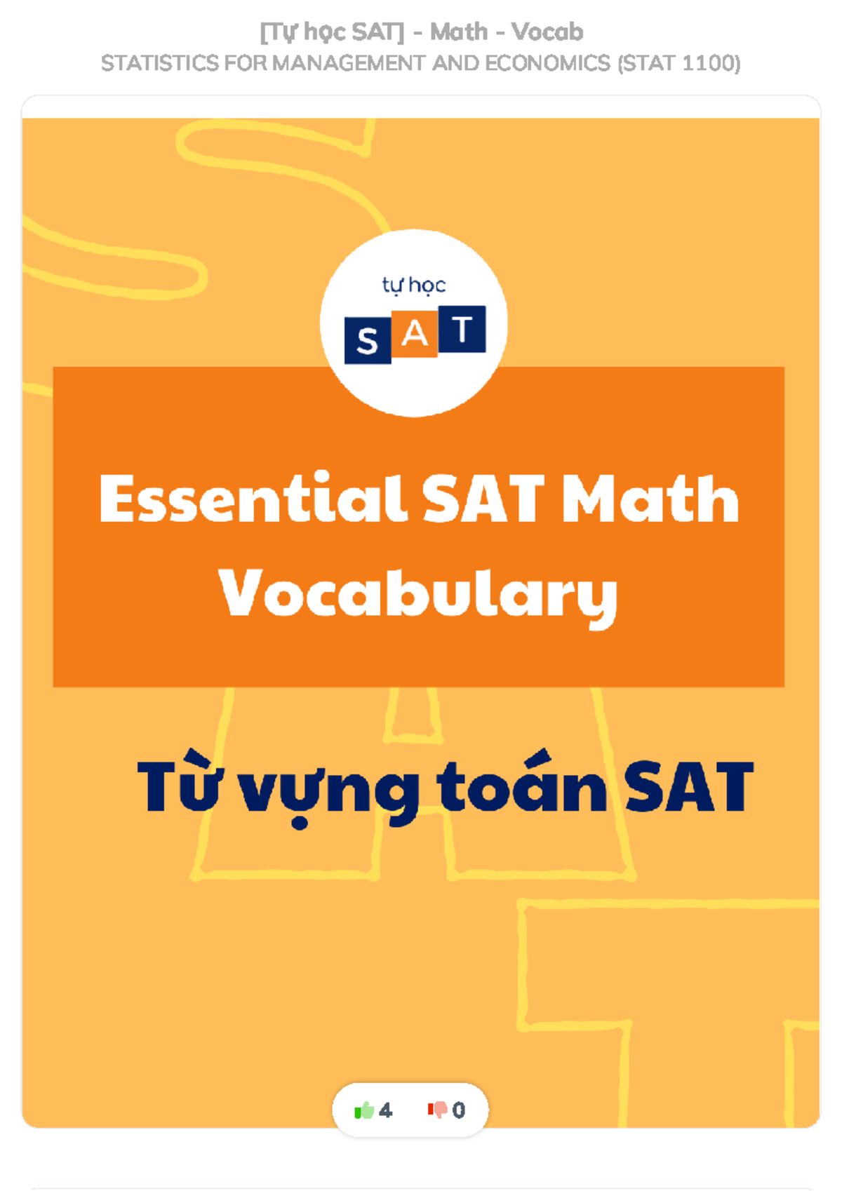SAT 1100 Math Vocabulary Study Notes for Self-Study - Studocu