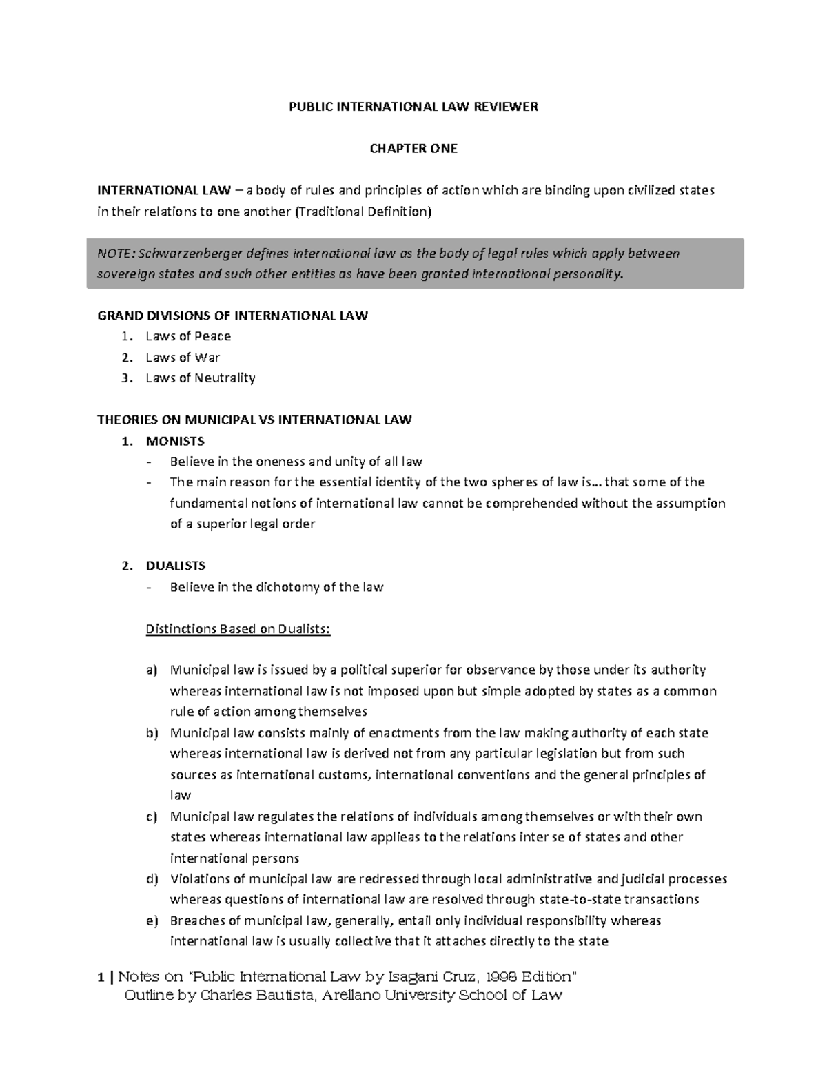 PIL Final Exam Notes: Key Concepts from Public International Law - Studocu