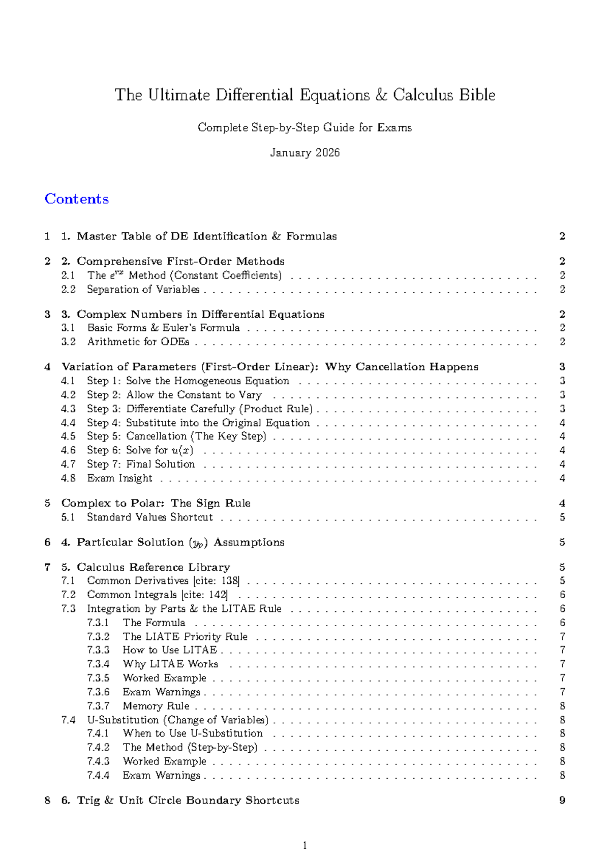 CALC 3 Final Exam Differential Equations Study Guide January 2026 ...