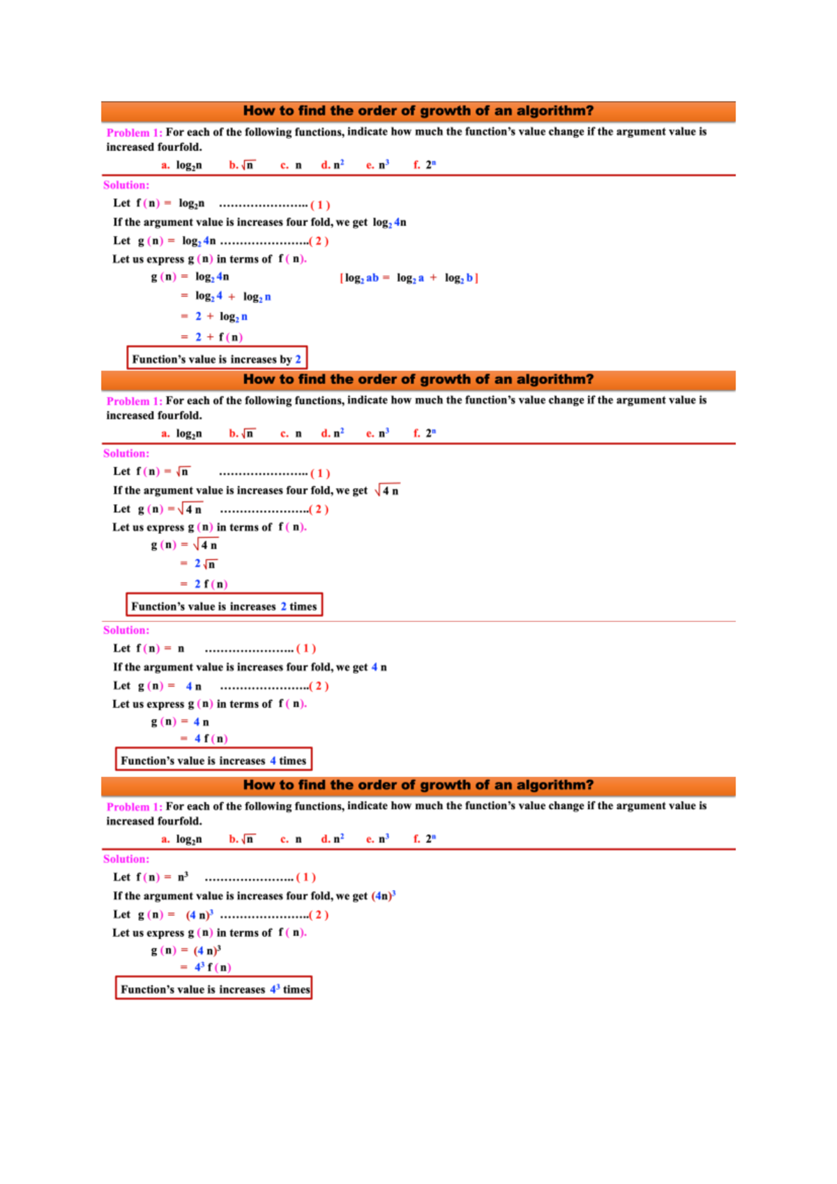 ADA Test 2: Order of Growth and Asymptotic Notation Notes - Studocu