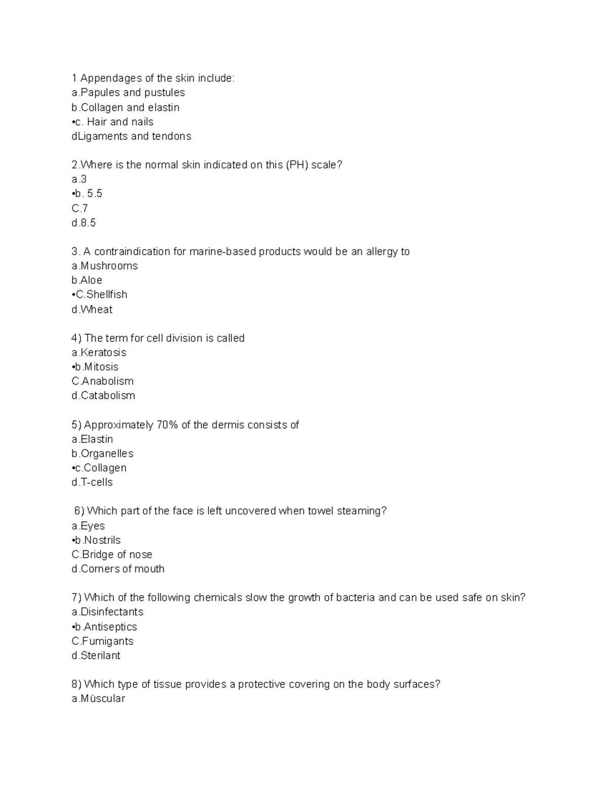 Esthetician Study Guide: Comprehensive Q&A on Skin Care (EST 101) - Studocu