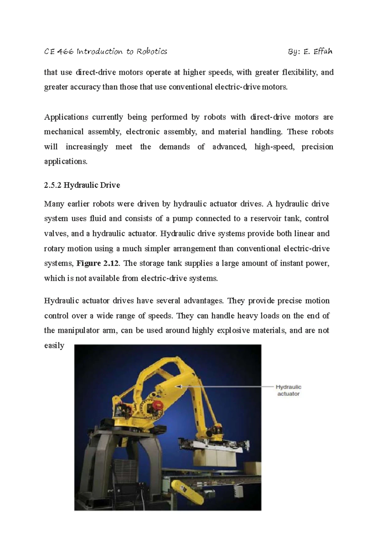 Introduction To Robotics Lecture Notes 1 I Table Of Contents Chapter One Table Of Contents I