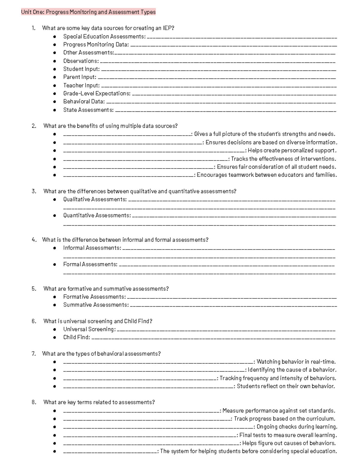 D755 Study Guide: Key Concepts in Special Education Assessments - Studocu