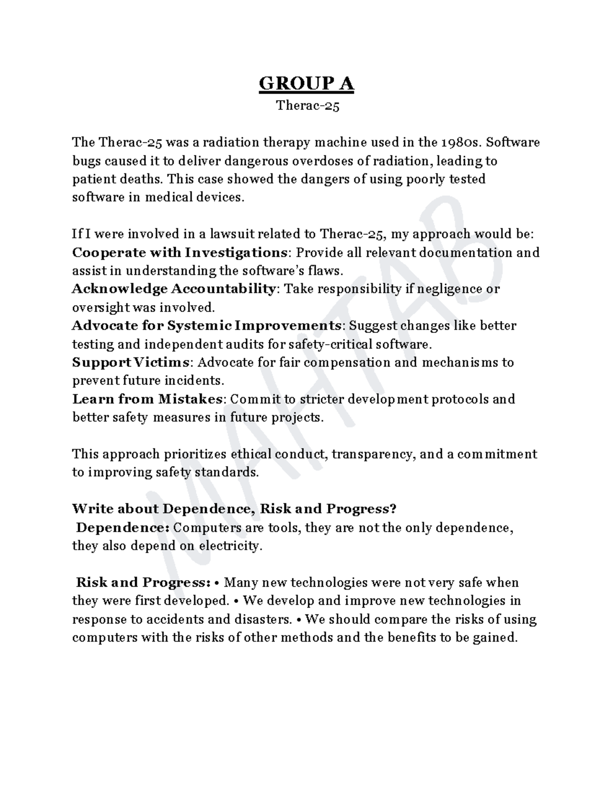 Ethics Final Exam - Mahtab 7BM, CSE: Software Failures & Accountability ...