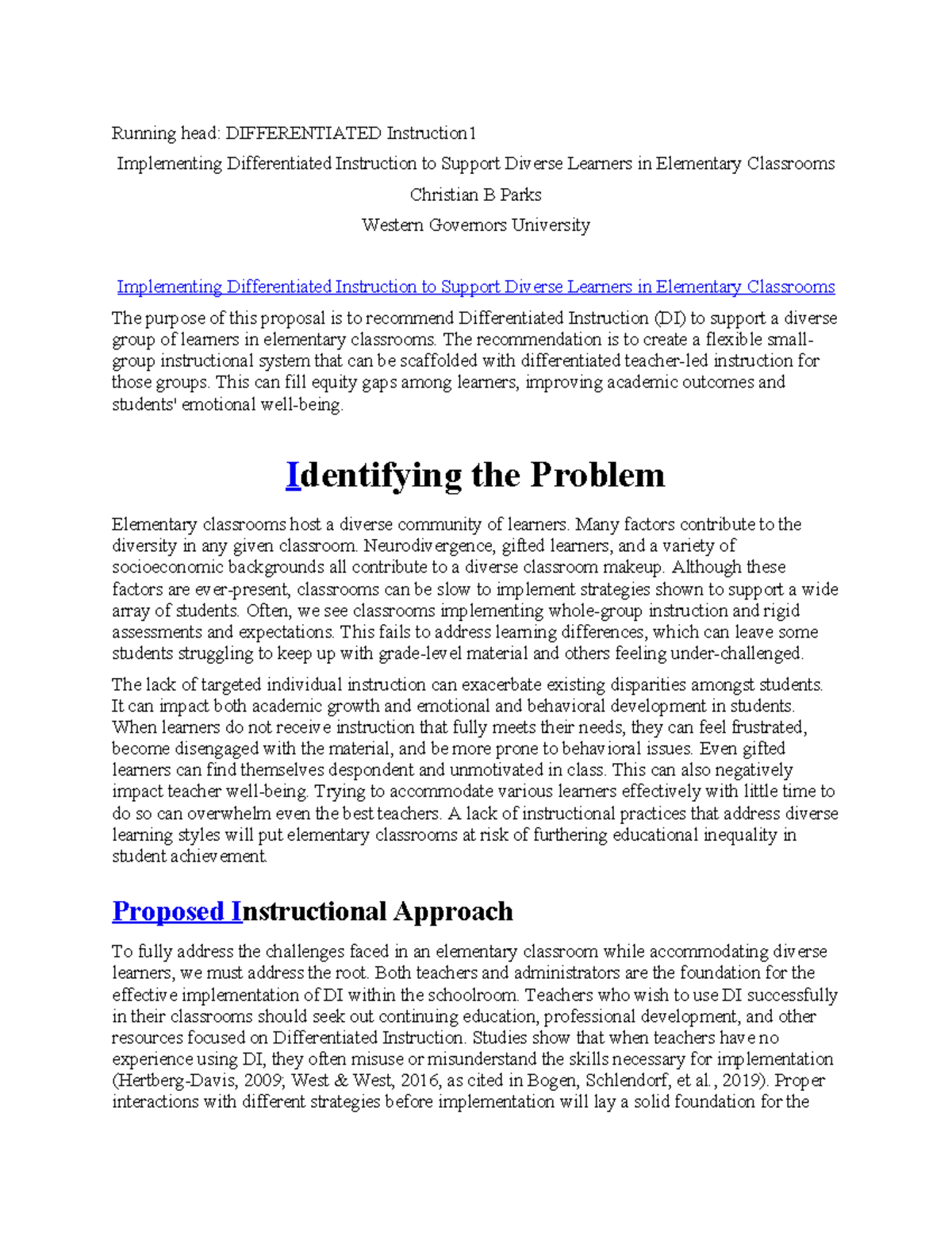 WGU EDUC 101: Implementing Differentiated Instruction for Diverse ...