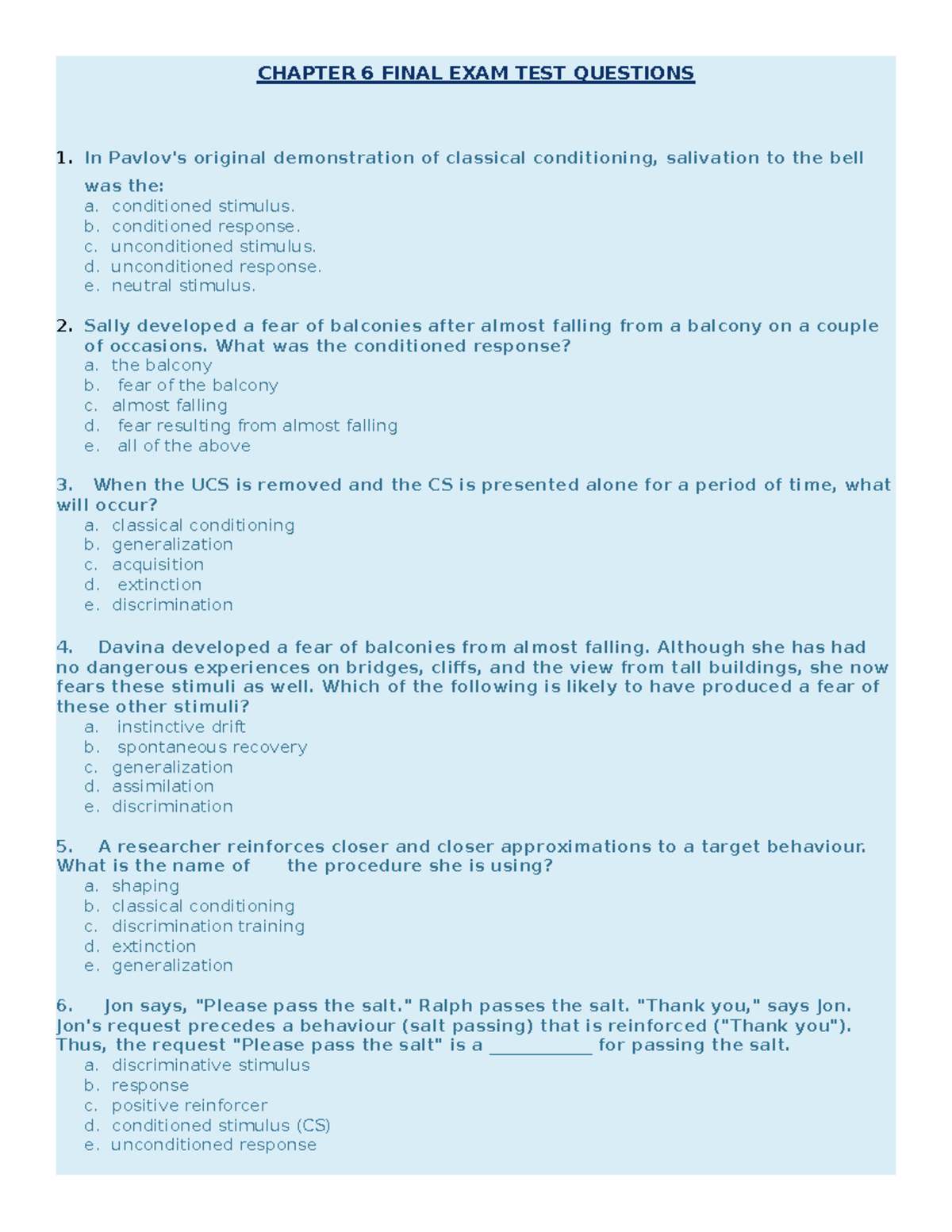 FINAL EXAM 2019, questions and answers - CHAPTER 6 FINAL EXAM TEST ...