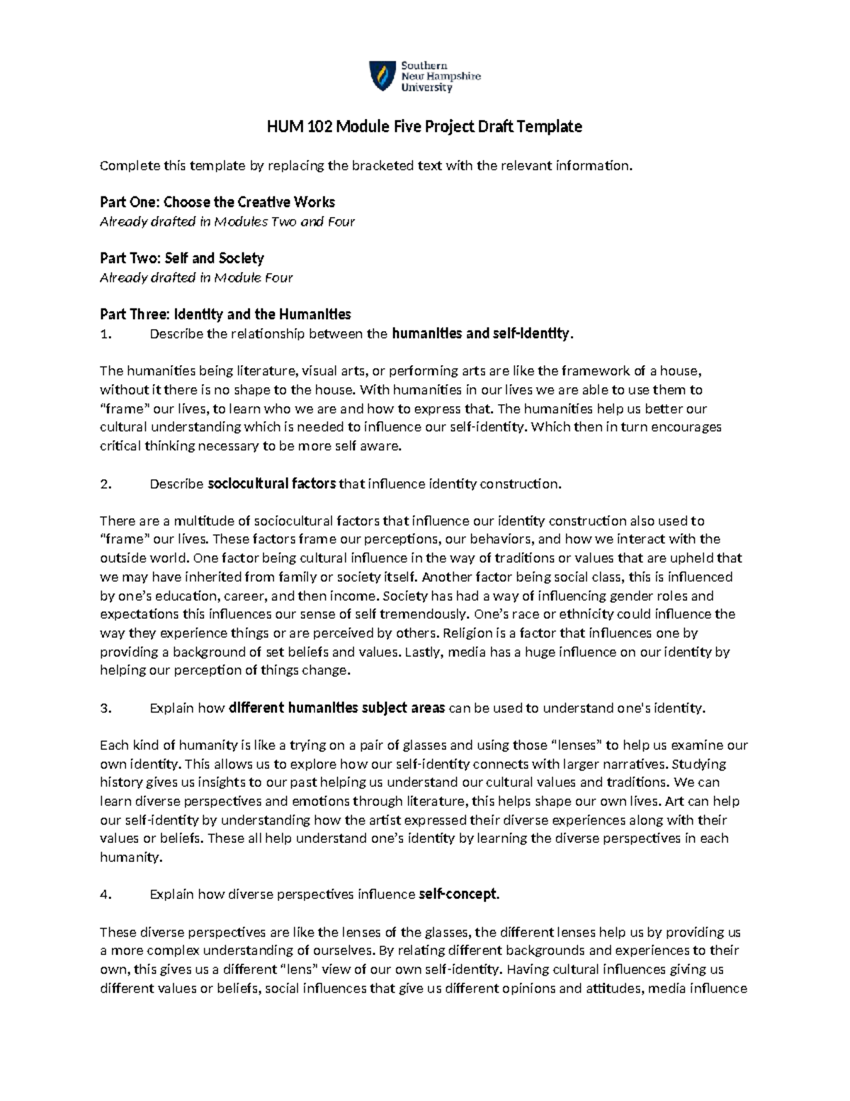 HUM-102 Module Five Project Draft assignment - HUM 102 Module Five Project Draft Template ...