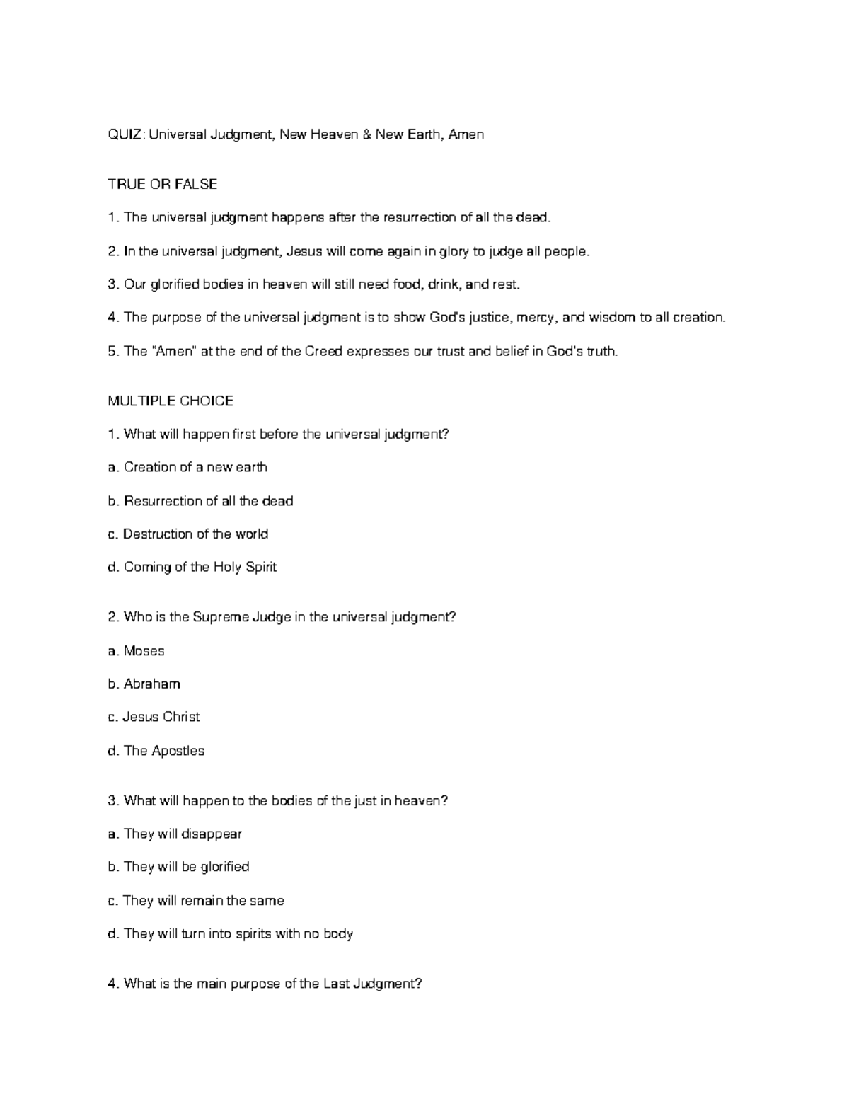 QUIZ: Universal Judgment - Study Guide for Final Exam - Studocu