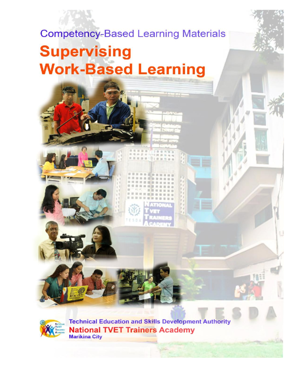 Supervise Work-Based Learning: CBLM Methodology Level I Guide - Studocu