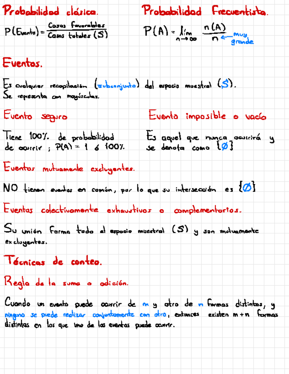 Fórmulas proba - Formulario - Probabilidad clásica . Probabilidad Frecuentista . ↑(Evento ...