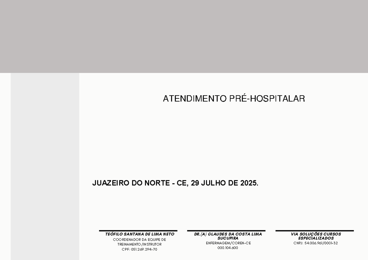 Certificado de Atendimento Pré-Hospitalar (APH) 200 - Danilo - Studocu